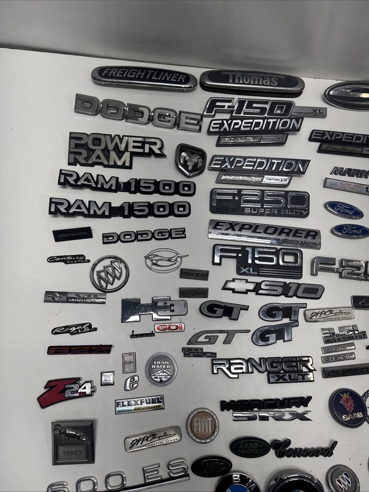 HUGE CAR / TRUCK AUTOMOTIVE EMBLEM LOT - BADGES LOGOS LETTERS CHEVY GM ...