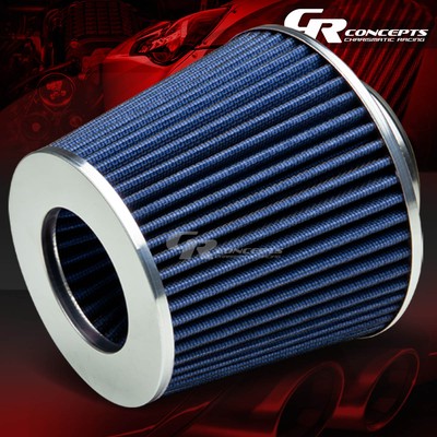 3" COLD/SHORT RAM BLUE AIR INTAKE CONE COTTON WASHABLE RUBBER FILTER ...