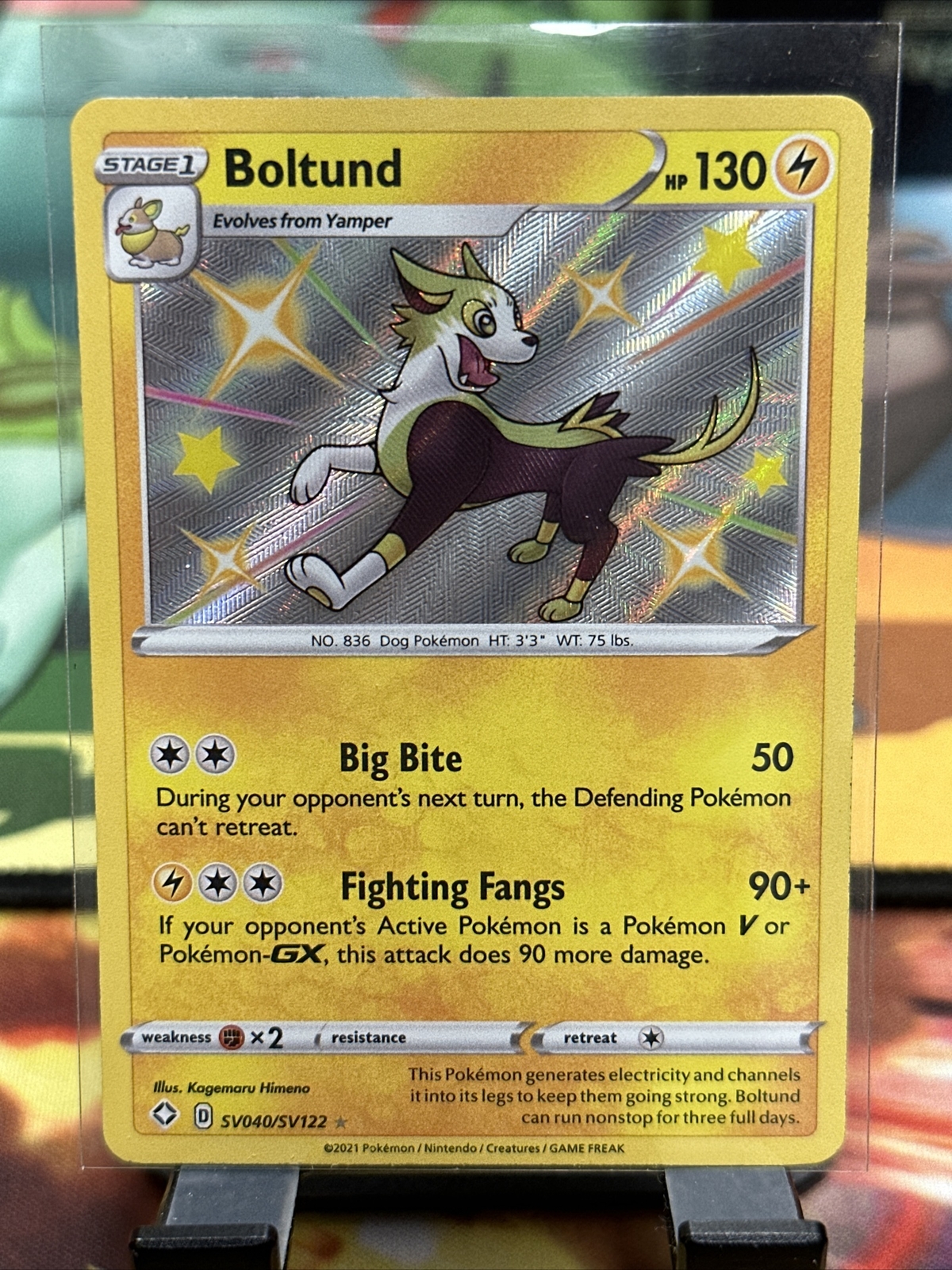 Pokémon TCG Boltund Shining Fates SV040/SV122 Holo Shiny Holo Rare | eBay