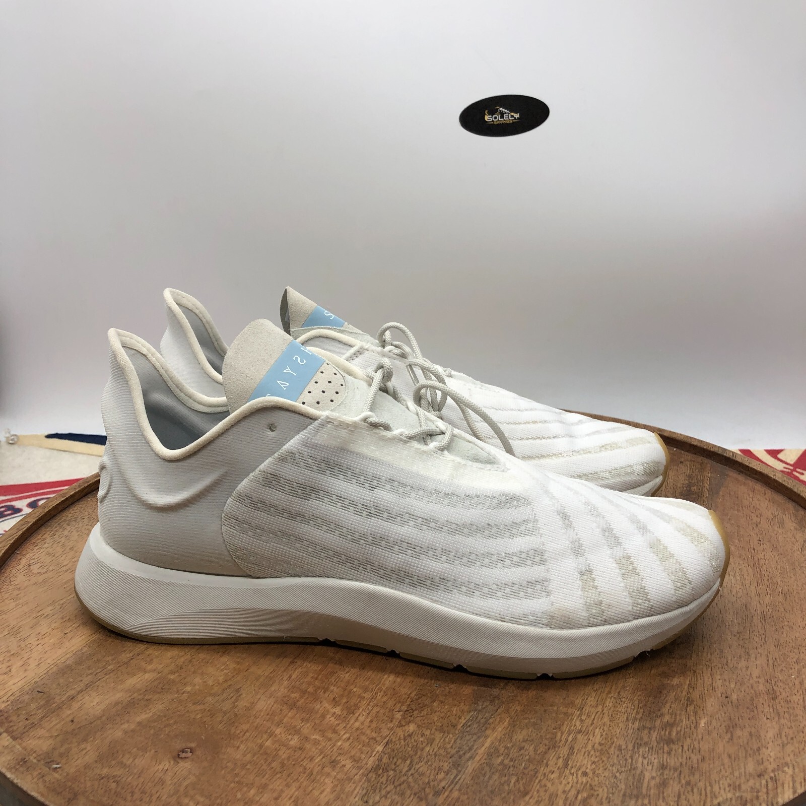 Saysh One Women's White Blue Lightweight Allyson Felix Shoes Sneakers ...