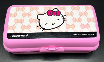 Tupperware Sanrio Hello Kitty Pink Latching Container Pencil Case Box ...