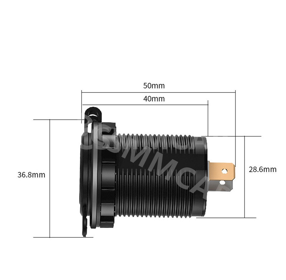 3 Port Car Charger Adapter Dual PD Type-C Fast Charging Outlet Socket ...