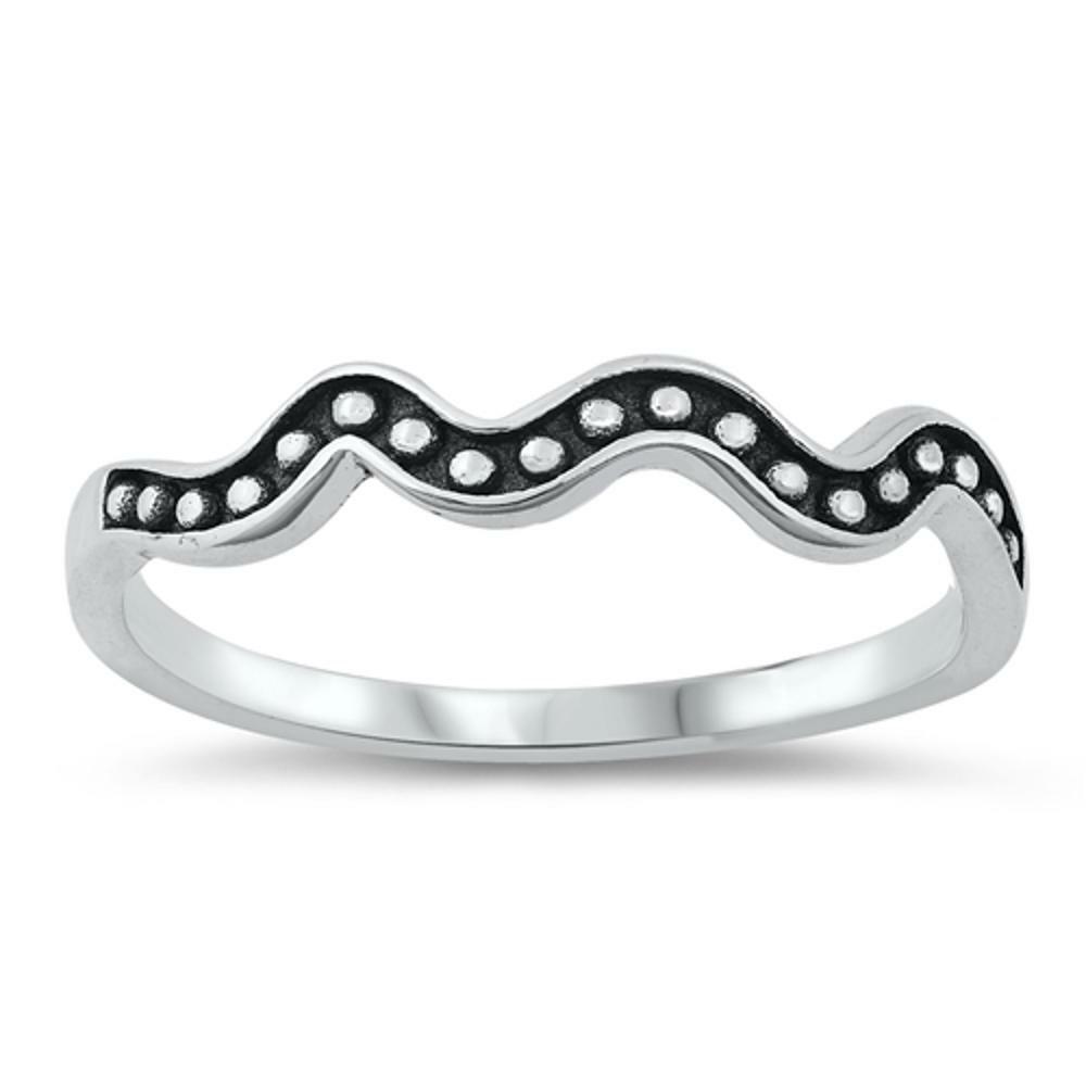 Oxidized Squiggle Ring New .925 Solid Sterling Silver Band Sizes 4-10 ...