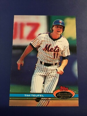 1991 Topps Stadium Club # 43 TIM TEUFEL New York Mets Baseball Card WS ...