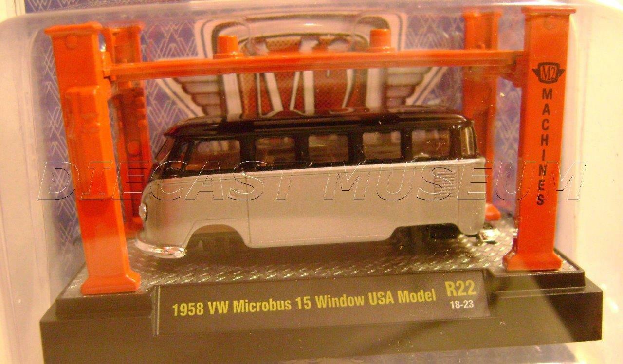 1958 '58 VW MICROBUS 15 WINDOW USA MODEL KIT R22 DIECAST M2 MACHINES ...