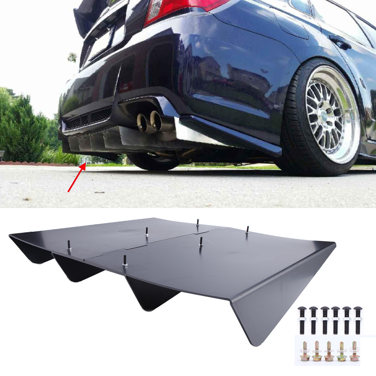 For Mazda Speed 3 Mazda6 Rear Bumper Diffuser Splitter Spoiler 4 Fins ...