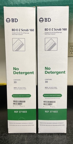 Lot of 2 BD E-Z Scrub 160 Surgical Brush with Nail Cleaners 371603 ...