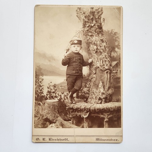 Antique Cabinet Card Photo 1900s Victorian Boy Portrait Hat Postman ...