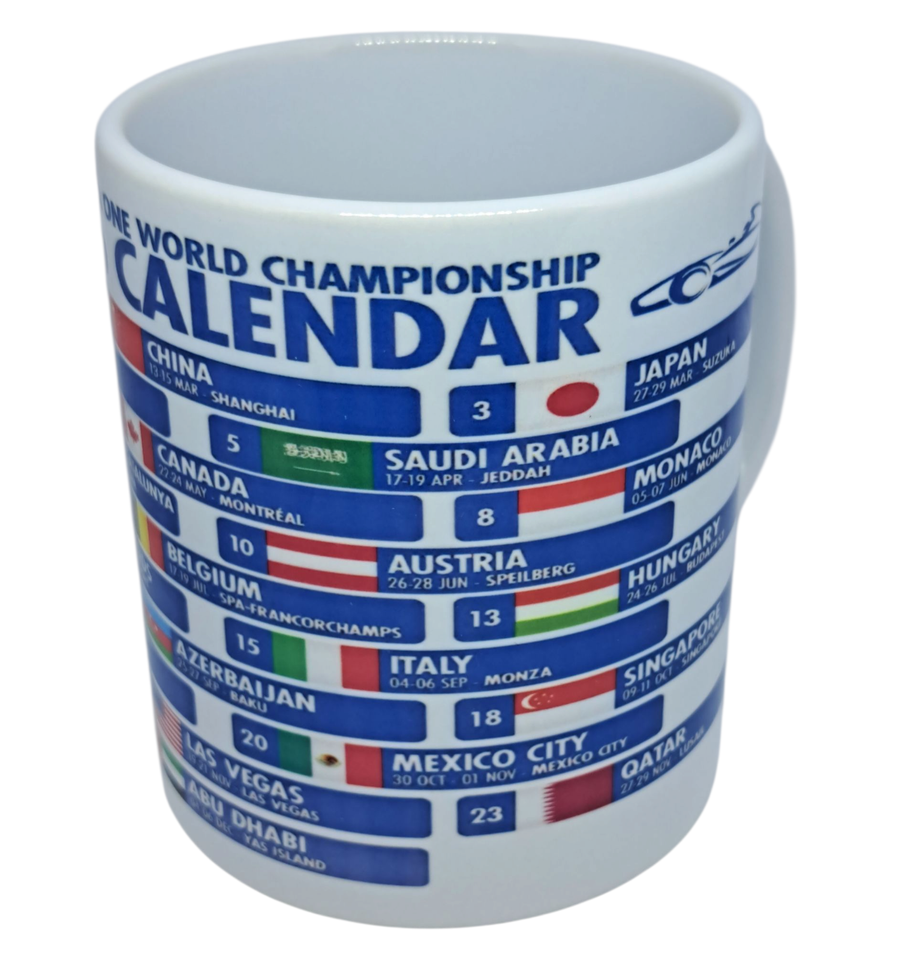 F1 2026 Calendar Coffee Mug Christmas Present Secret Santa Gift Formula ...
