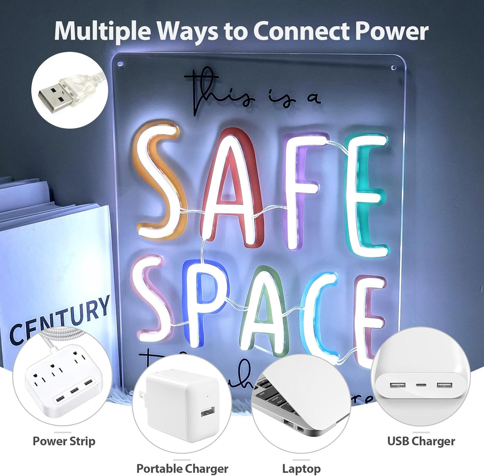 Safe Space Neon Sign, HANDMADE This Is Safe Space to Be Who You Are LED ...