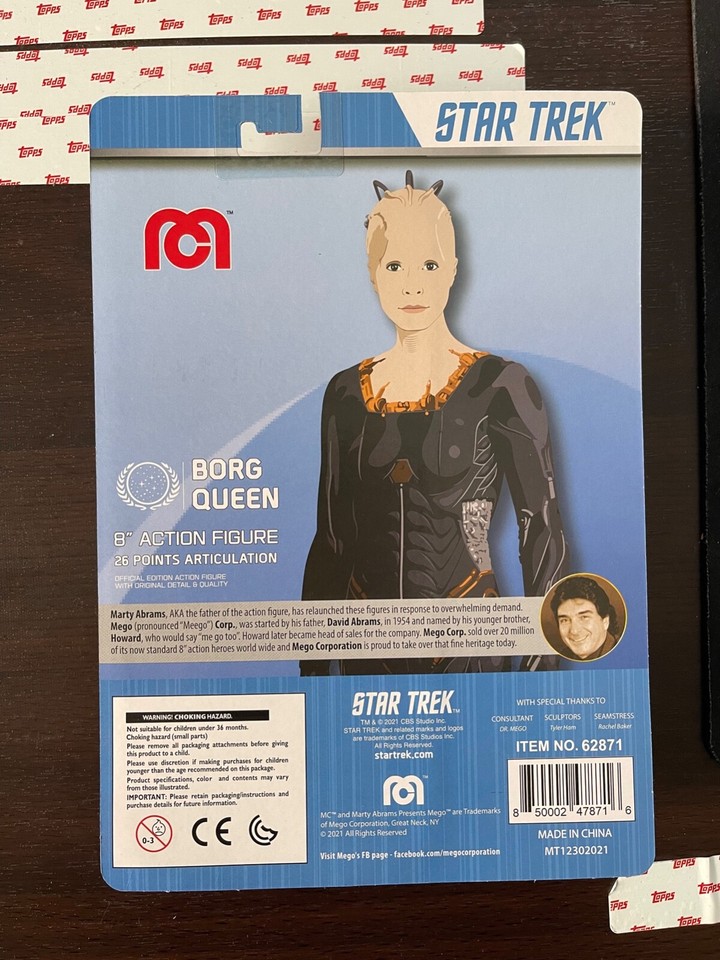 Unopened Topps Mego Borg Queen Star Trek 8” Action Figure Print Run ...