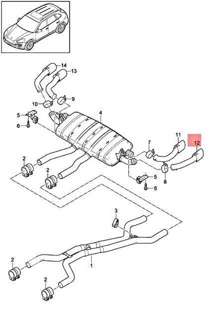 Genuine PORSCHE Cayenne 92A Tailpipe Left 95811125115 for sale online ...