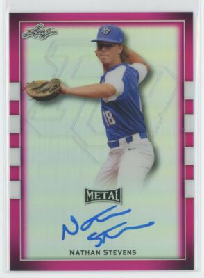 2018 Leaf Metal Perfect Game All-American PG Etch Pink Nathan Stevens ...