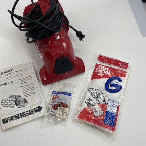 Royal Dirt Devil Plus Model 08130 Portable Hand Vacuum Red Vtg USA 3 ...