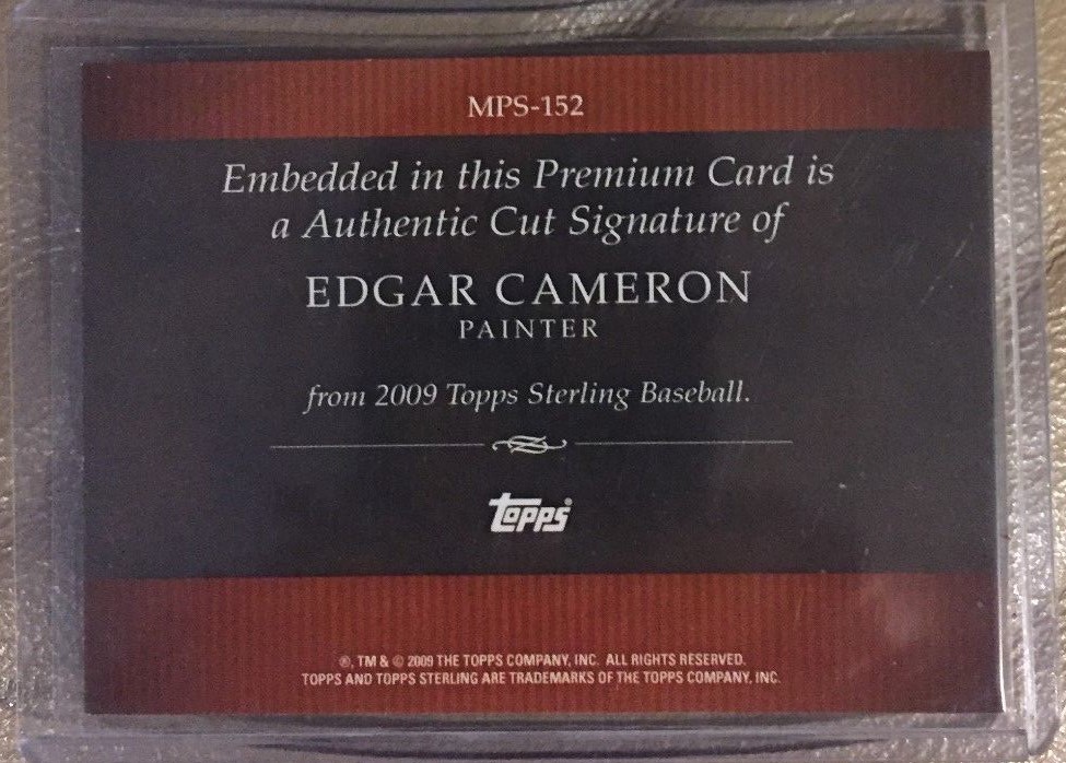 Edgar CAMERON Signed Cheque RARE Painter Artist 2009 Topps STERLING ...