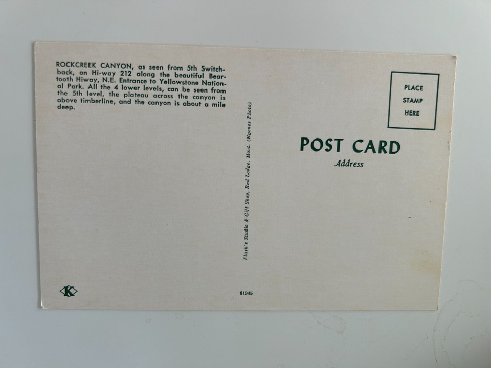 Rockcreek Canyon As Seen from 5th Switchback Entrance to Yellowstone ...