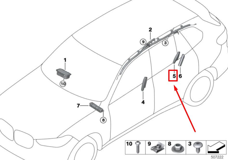 BMW X7 G07 Rear Left Seat SRS 7487993 72127487993 NEW GENUINE | eBay