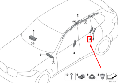 BMW X7 G07 Rear Left Seat SRS 7487993 72127487993 NEW GENUINE | eBay