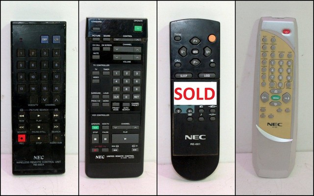 Assorted 4x NEC TV & Video Tape Remote Controls for sale online | eBay