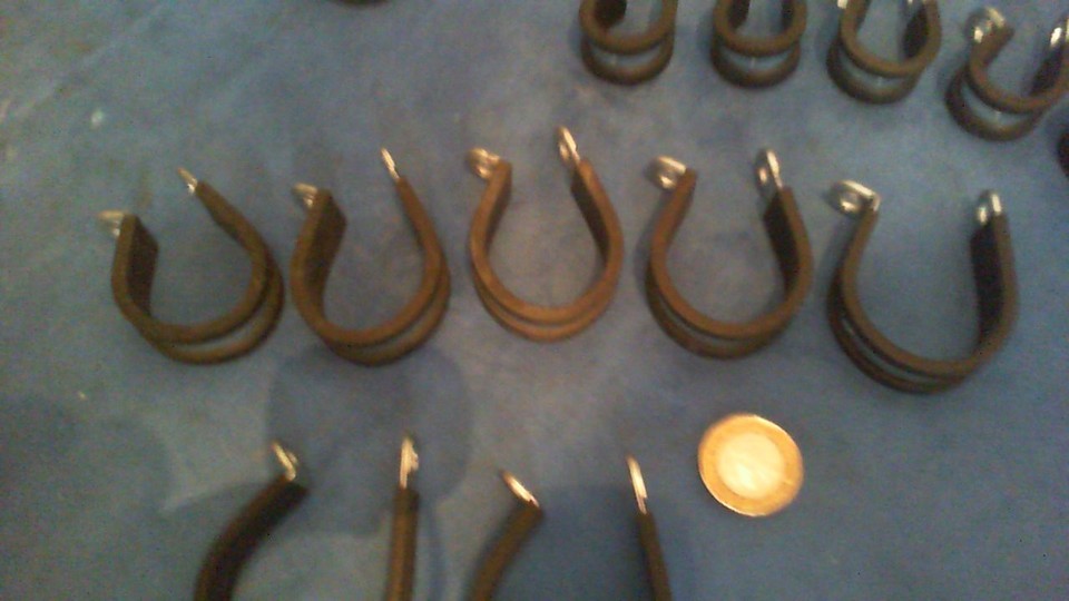 ACE P-CLIPS HOSE CLAMPS RUBBER LINED-JOB LOT -NEW BRITISH MADE WIRING ...