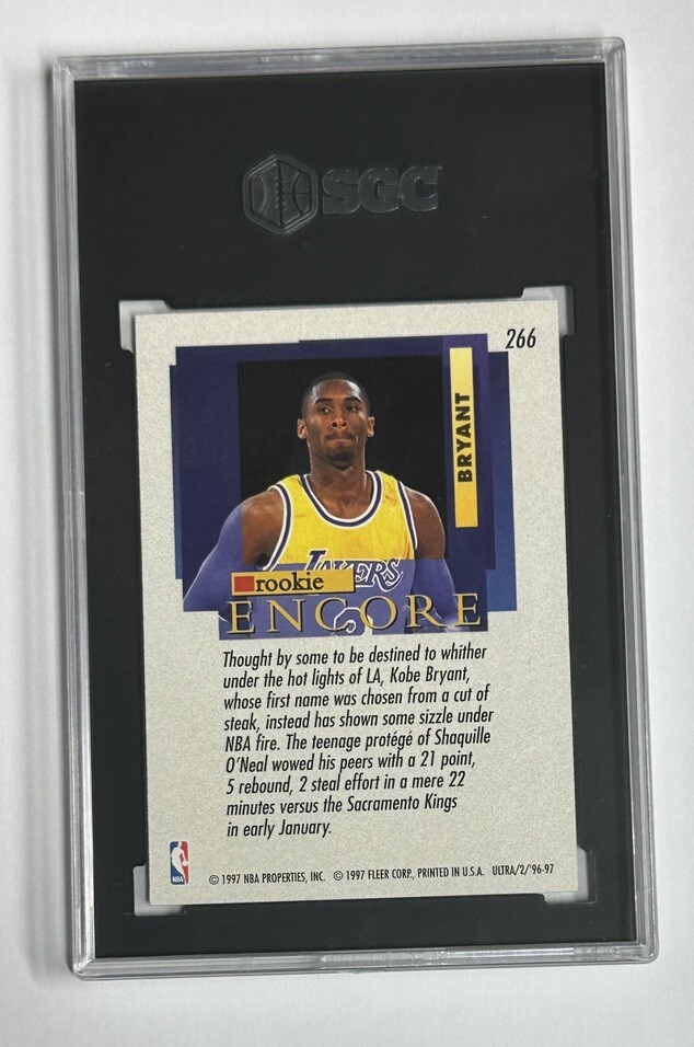 1996-97 Fleer Ultra Encore Kobe Bryant Rookie #266 SGC NM+ 7.5 | eBay