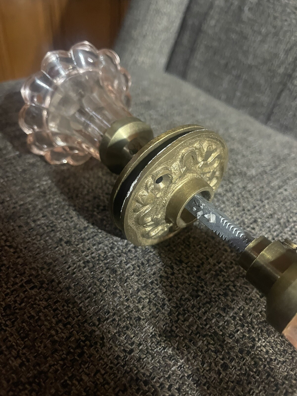 PINK GLASS FLOWER DOOR KNOB Set | eBay