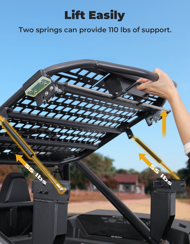 Rear Cargo Rack Pivoting Tire Rack For Polaris RZR XP 1000 / XP 4 1000 ...