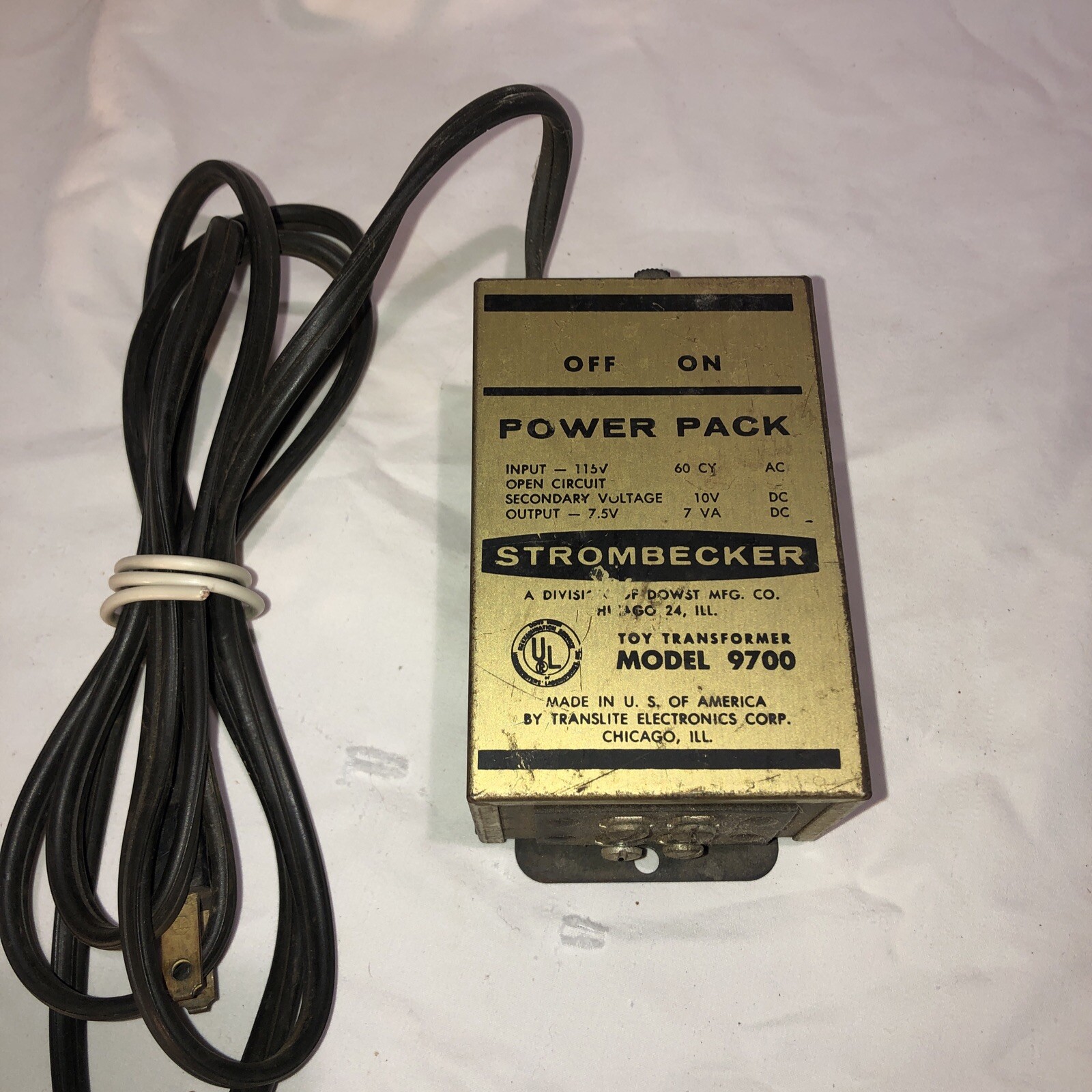 Vintage Strombecker Slot Car Set Power Pack Transformer Dual Output 10V ...