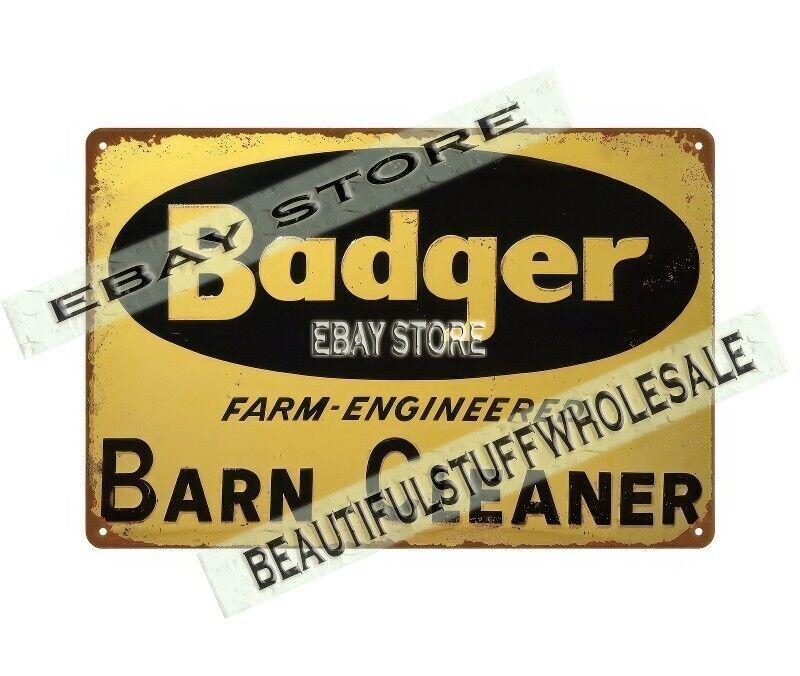 1950s Badger Barn Cleaner Farm Engineered metal tin sign nice garage ...