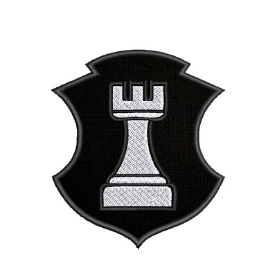 White Rook Chess Piece Patch Embroidered Iron-on Applique Clothing ...