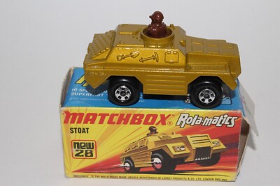 MATCHBOX SUPERFAST #28 STOAT MILITARY VEHICLE, GOLD, EXCELLENT, BOXED ...