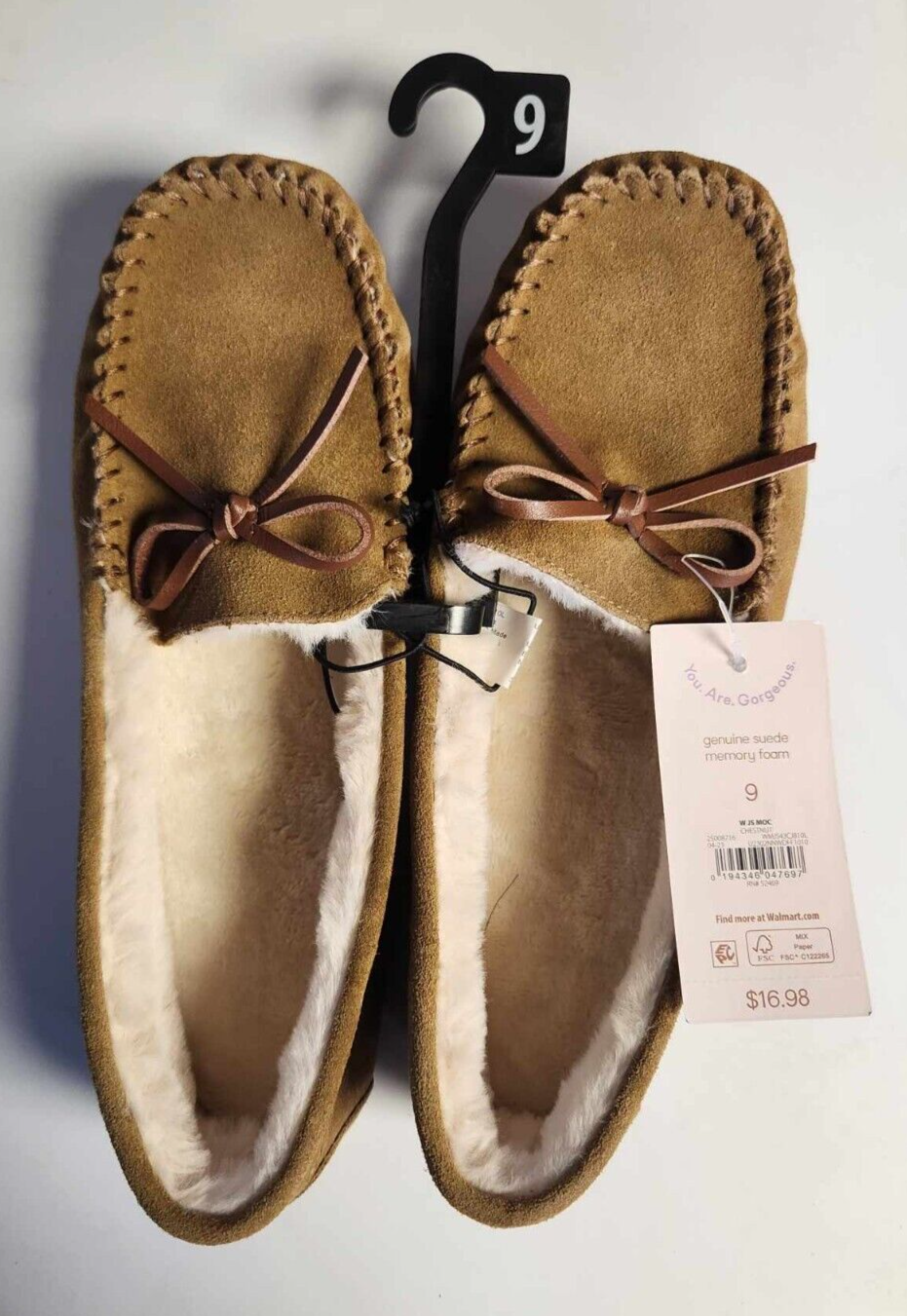 Joyspun Moccasin Loafer Women's 8 Brown Suede Leather Slip On Low Top ...