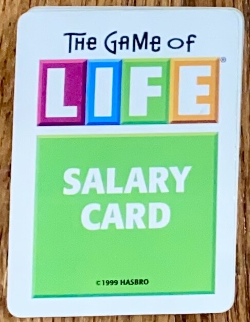 The Game Of Life Salary Cards