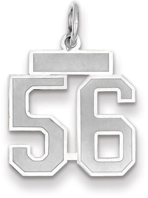 14K White Gold Small Satin Number 56 Charm | eBay