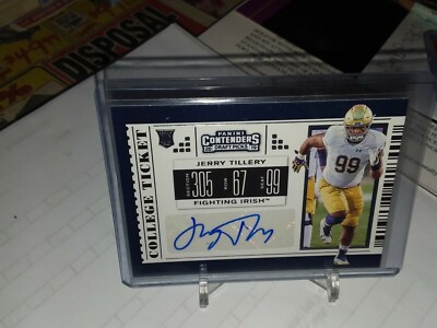 2019 JERRY TILLERY CONTENDERS DRAFT PICKS COLLEGE TICKET RC AUTO ...