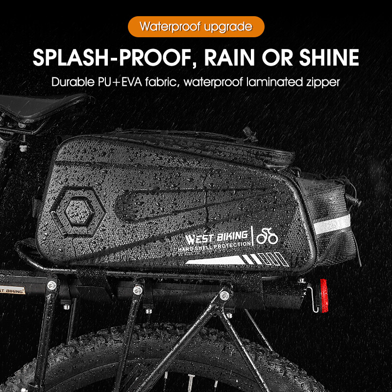 WEST BIKING Waterproof Hard Shell MTB Bike Pannier Bicycle Rear Rack ...