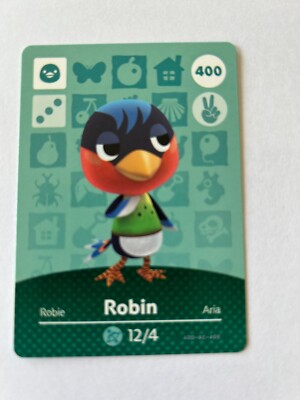 Robin #400 Animal Crossing Amiibo Card Nintendo Pack Fresh | eBay