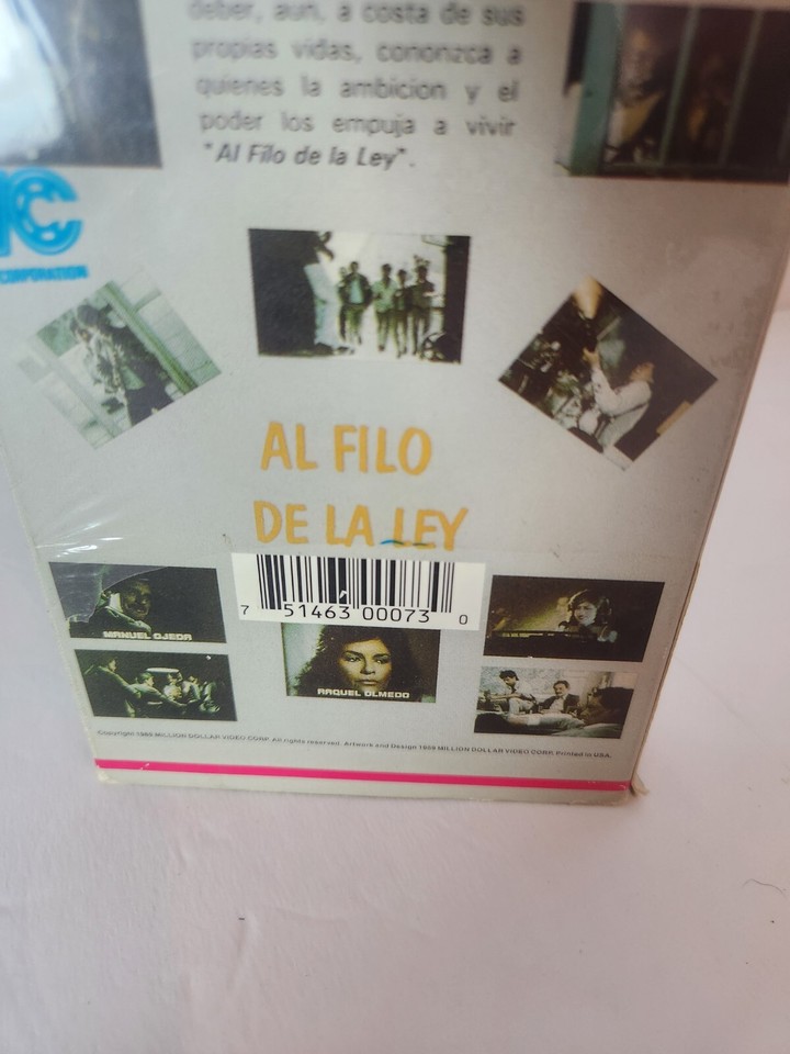 Al Filo De La Ley MDVC Rare Mexican Oop HTF Action 1986 VHS Slip Cover ...
