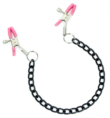 Pink Nipple Clamps 12" Black Chain Clip bondage Fetish Gear Dancer | eBay