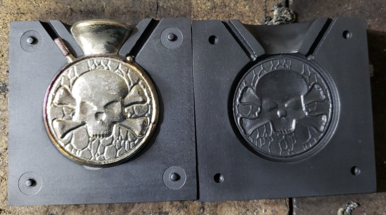 Graphite coin mold - Skull and Hourglass Double sided coin mold! | eBay