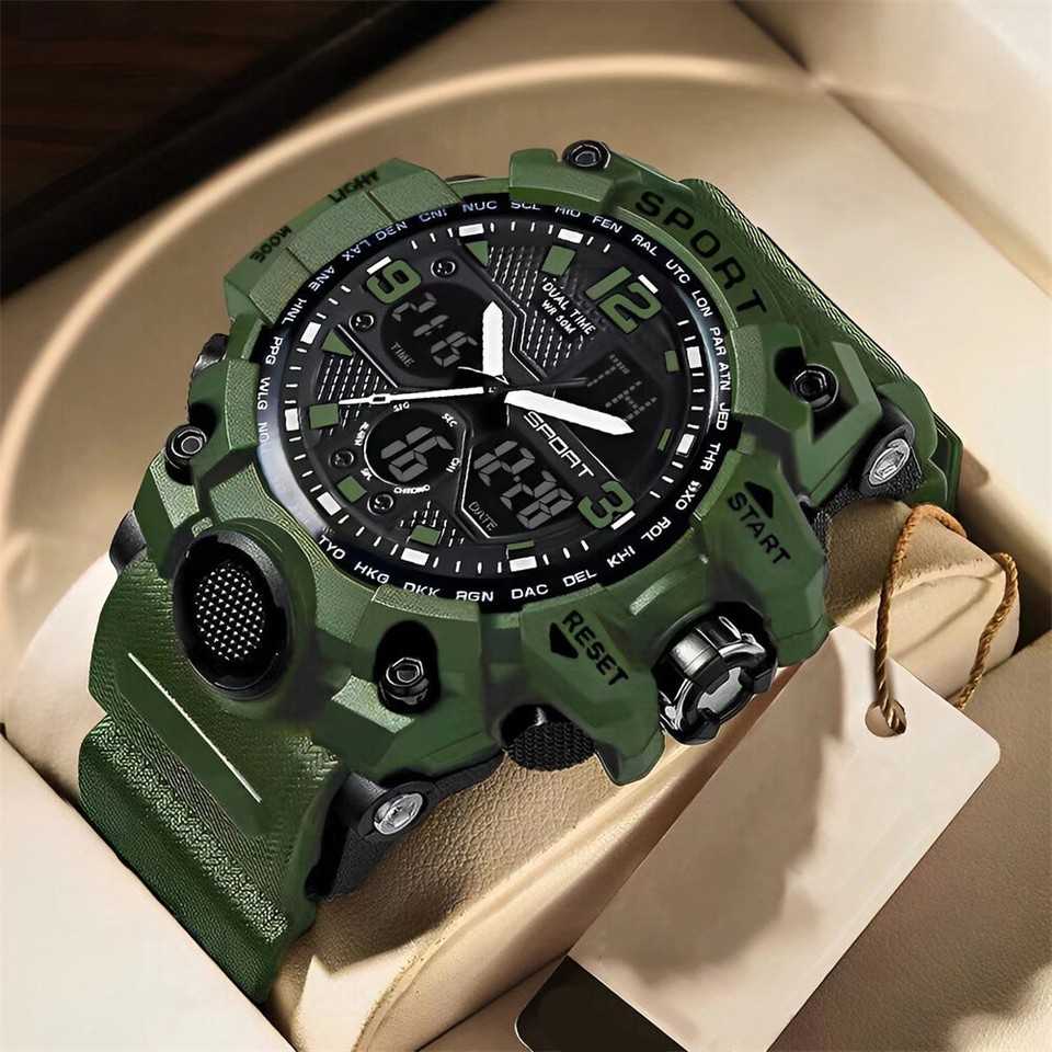 UK Mens Waterproof Watch Sport Military Analog Quartz Digital Wrist ...