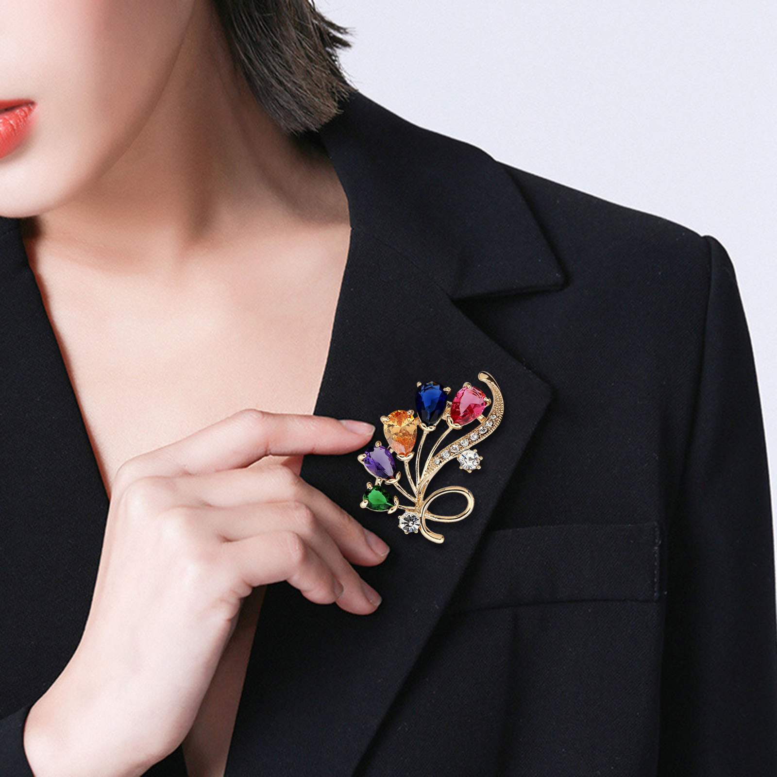 Wedding Lapel Pin Prom Lapel Pin Rhinestone Brooch for Women Retro ...