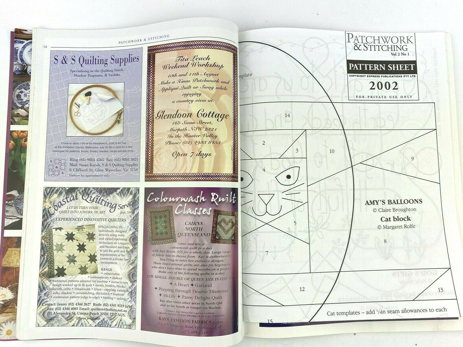 Patchwork & Stitching Magazine Lot of 2 Vol 2 #1&4 Quilt Patterns Quick ...