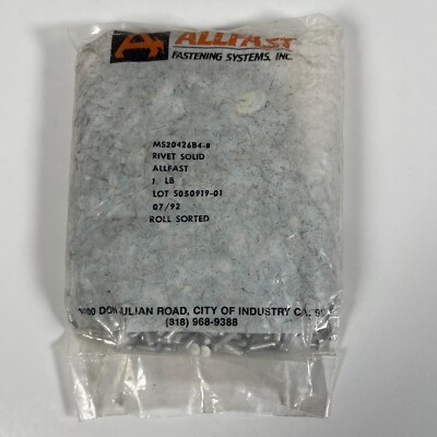 Allfast Rivet, Solid MS20426B4-8 Military Aircraft Surplus Part Bag (1 ...
