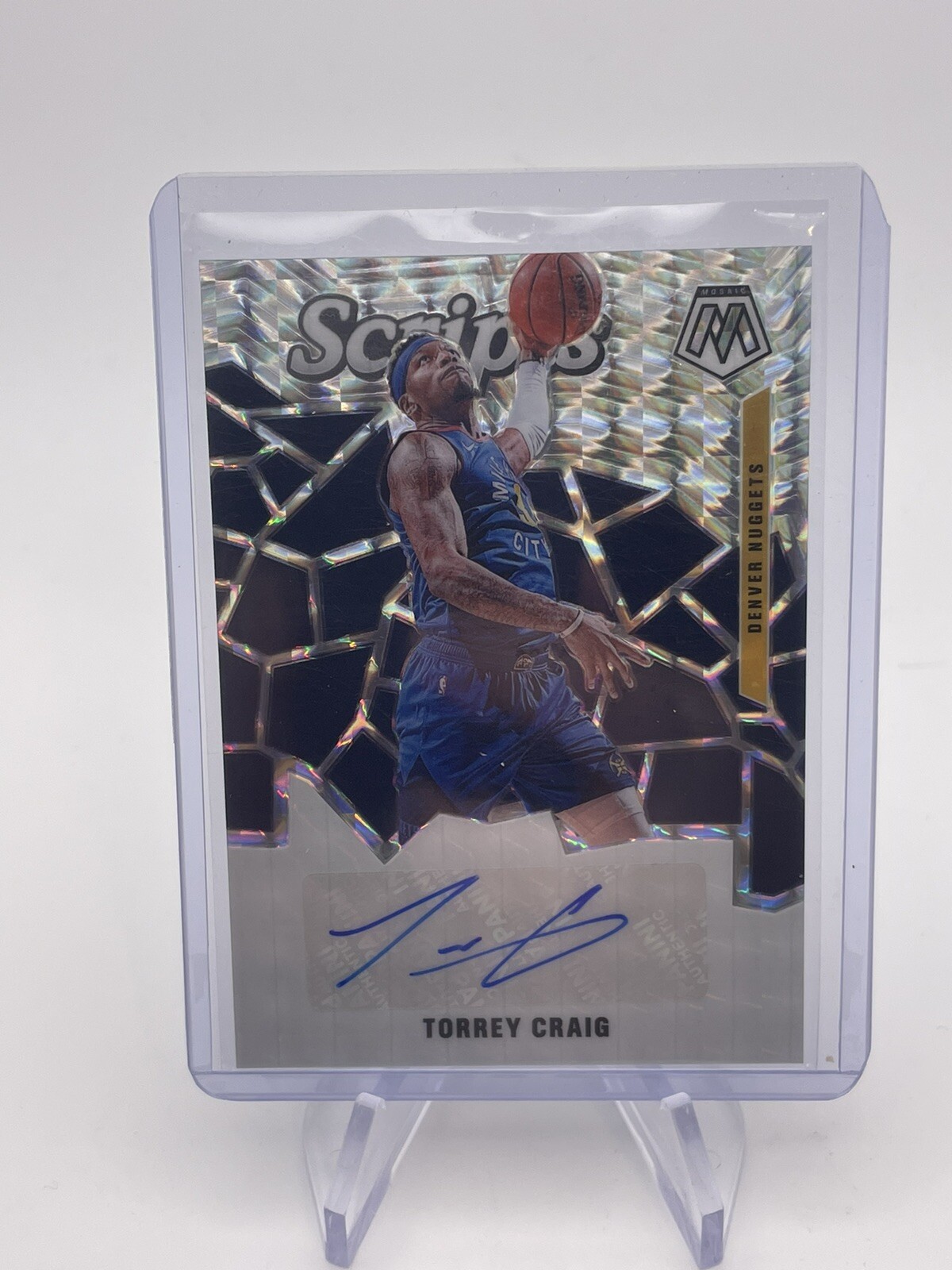 2019-20 NBA MOSAIC SCRIPTS PRIZM AUTO OF TORREY CRAIG - DENVER NUGGETS ...