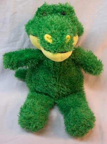 Steven Smith CUTE GREEN & YELLOW FUZZY ALLIGATOR 10" Plush STUFFED ...