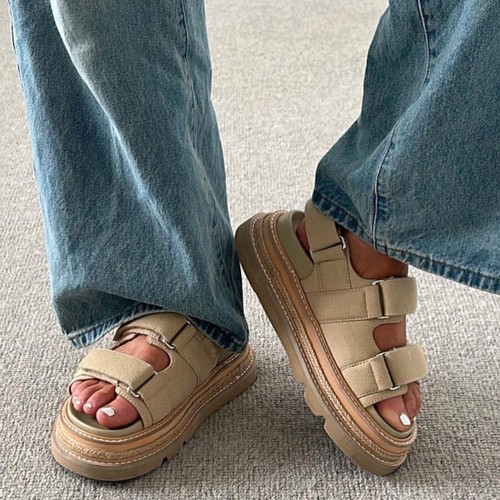 Alias Mae Veda Sandals Size 39 8 GUC Beige Fabric Platform Sold Out | eBay