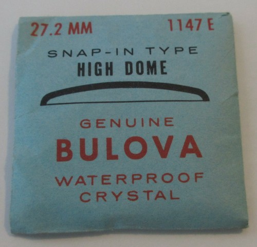 Bulova Snap In Type High Dome Watch Crystal NOS OEM Part# 27.2MM 1147E ...