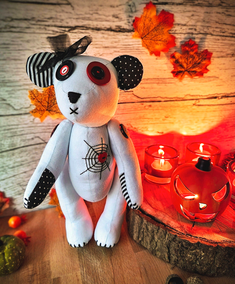 Gothic Teddy Bear Unique Halloween Soft Toy Sewing PATTERN by My Fabric ...