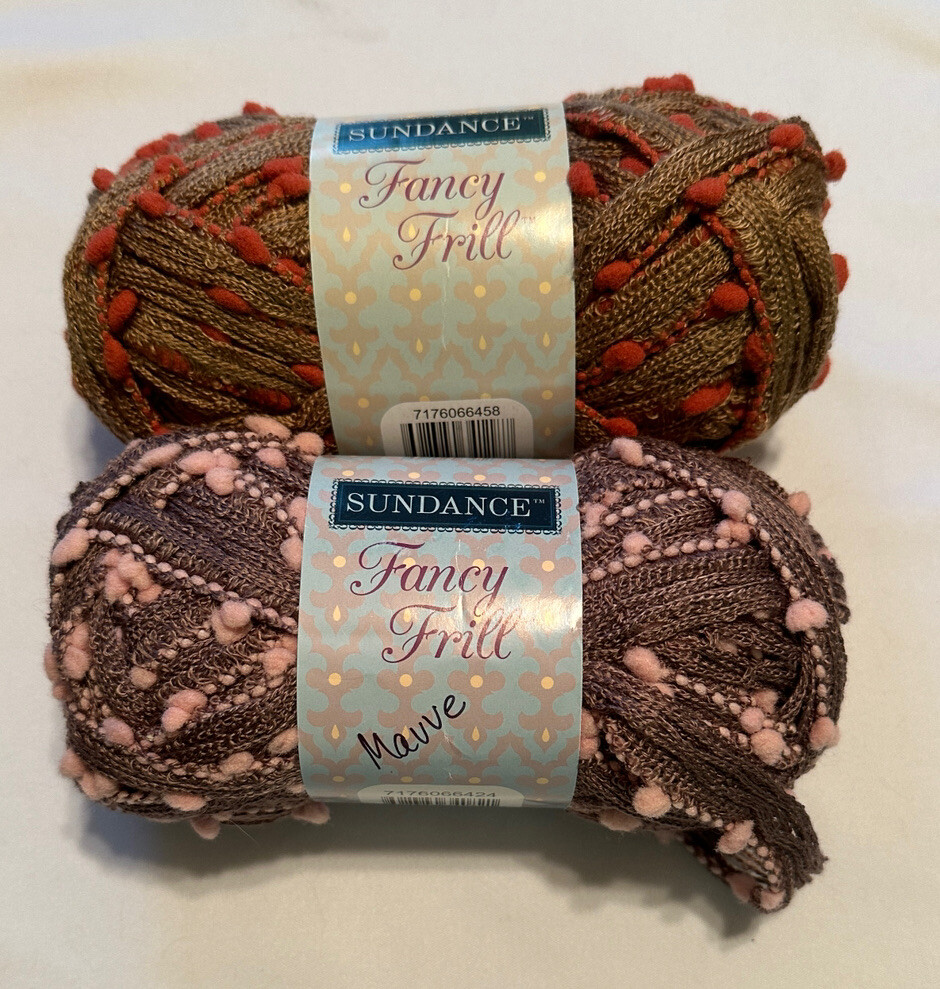 Sundance Fancy Frill Yarn for Scarves; Sold As A Lot Of 2 (1-Gingersnap ...